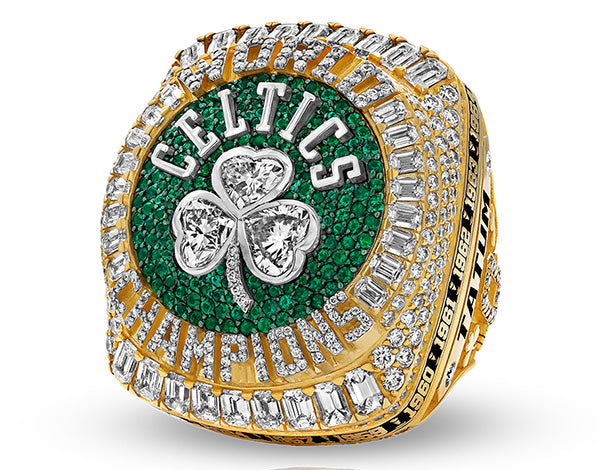 Top of Celtics' Ring Spins Off to Reveal Piece of Parquet Floor and Mo ...