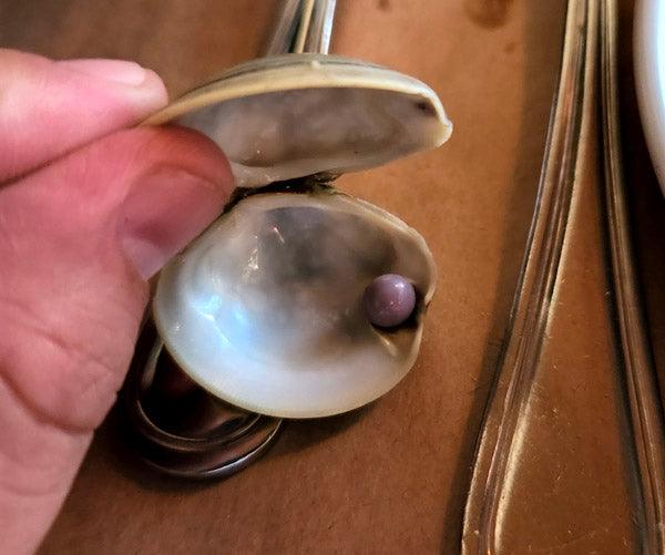 Rare Purple Pearl Emerges From Littleneck Clam Appetizer at Delaware E ...